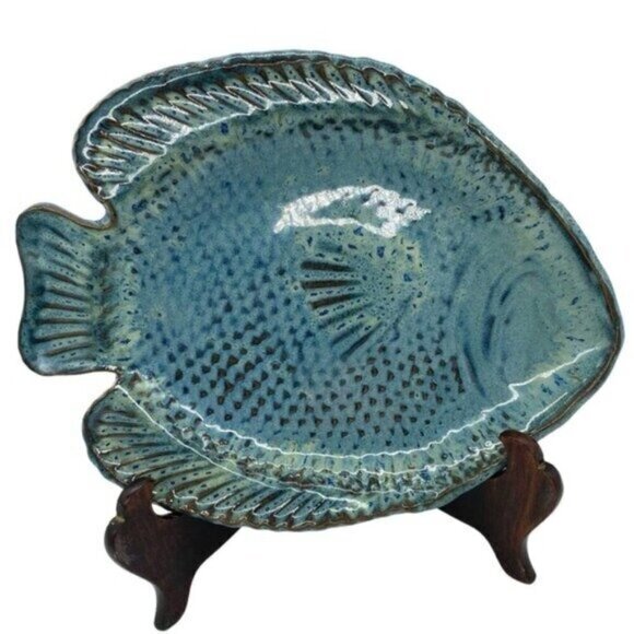 Accents | Studio Art Pottery Sushi Fish Plate | Poshmark